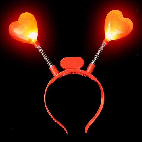 LED Flashing Head Boppers - Red Heart (6 Quantity Per Pack) – Glow-Paradise